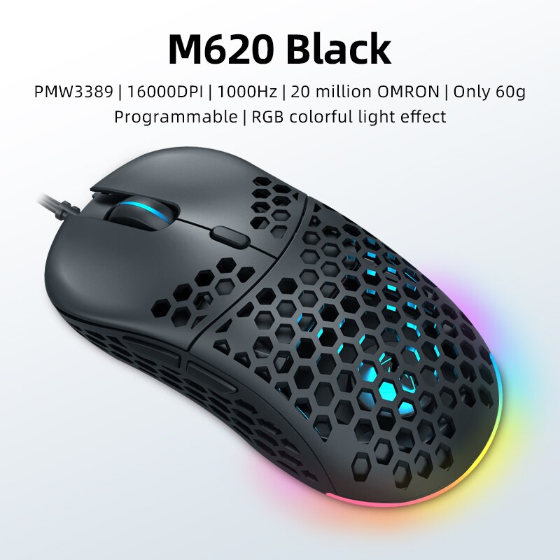 Machenike m6 gaming mus rgb pmw 3389 computer mus... – Grandado