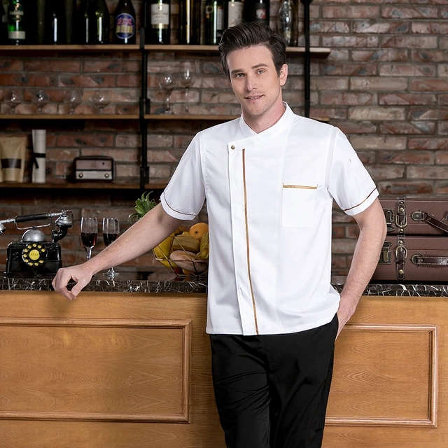 Summer Gold Line Short Sleeved Chef Uniform Housew... – Vicedeal