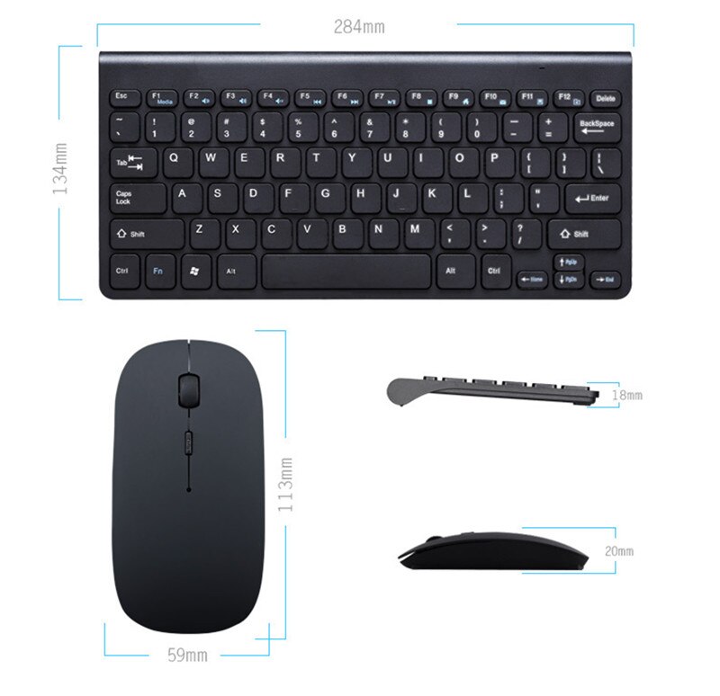 2 4ghz Wireless Keyboard With Cover With Mouse Mic Grandado