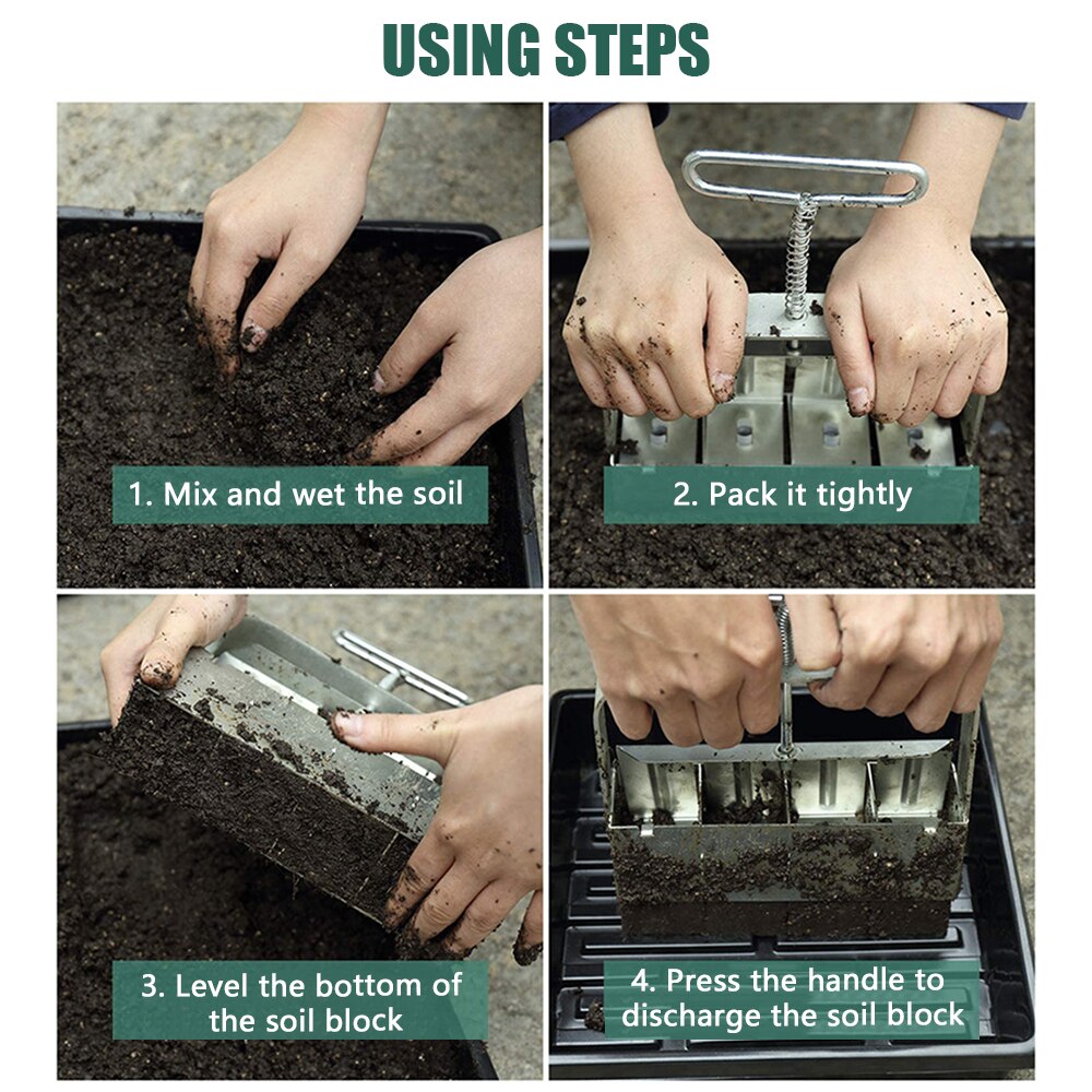 Manual Quad Soil Blocker Soil Block Maker Zinc All... – Grandado