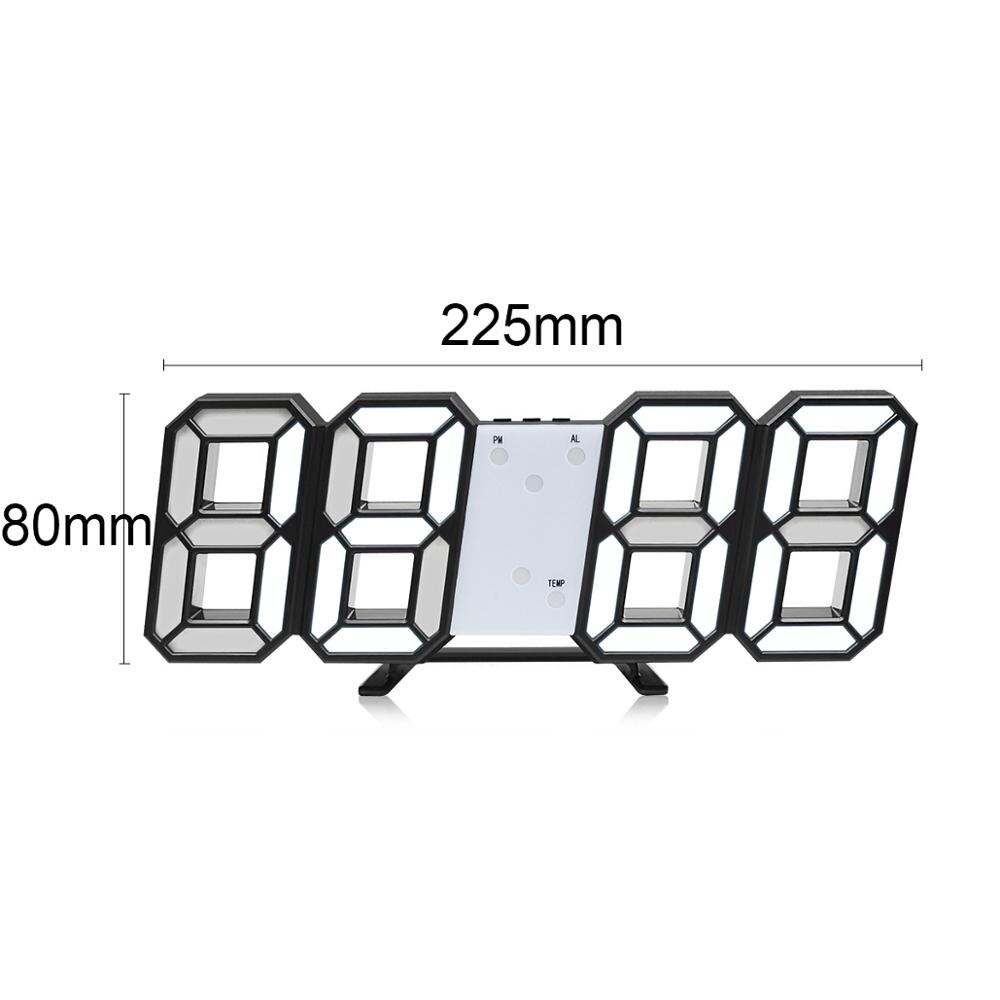 3D Digital LED Clock Rechargeable Wall Clocks saat... – Grandado