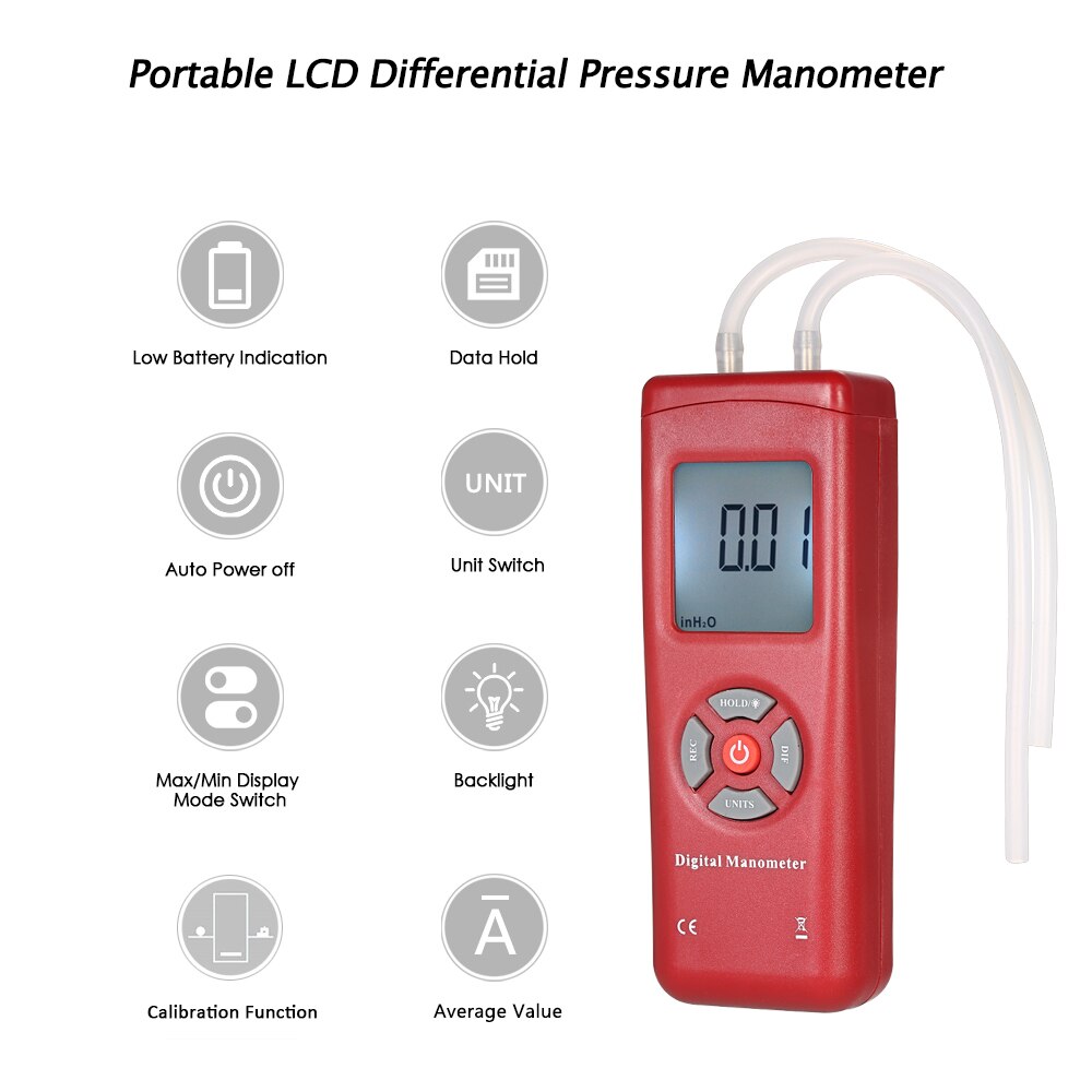 Handheld Digital Dual-port Manometer pressure gaug... – Vicedeal