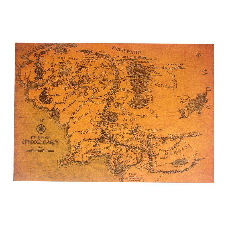 PipiFren Wall Sticker Mural Vintage Middle Earth M... – Vicedeal