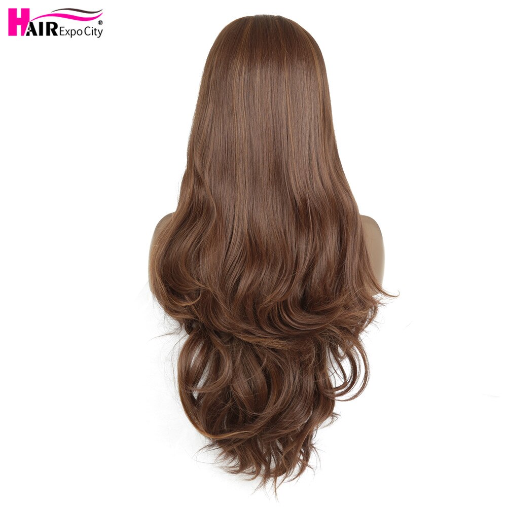 32 Inch Long Wavy Synthetic Lace Front Wig Natural... – Grandado