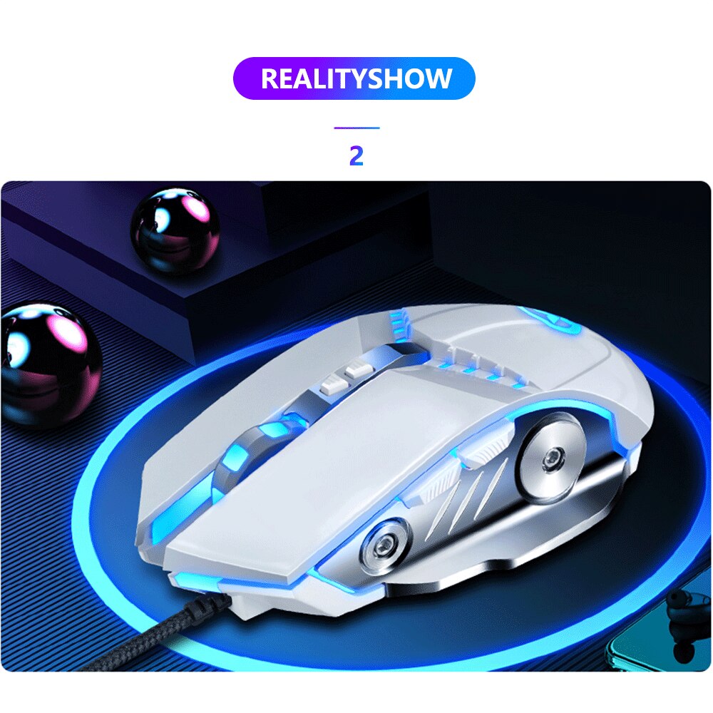 Gaming Mouse Mechanical Feel Adjustable 3200DPI LE... – Grandado