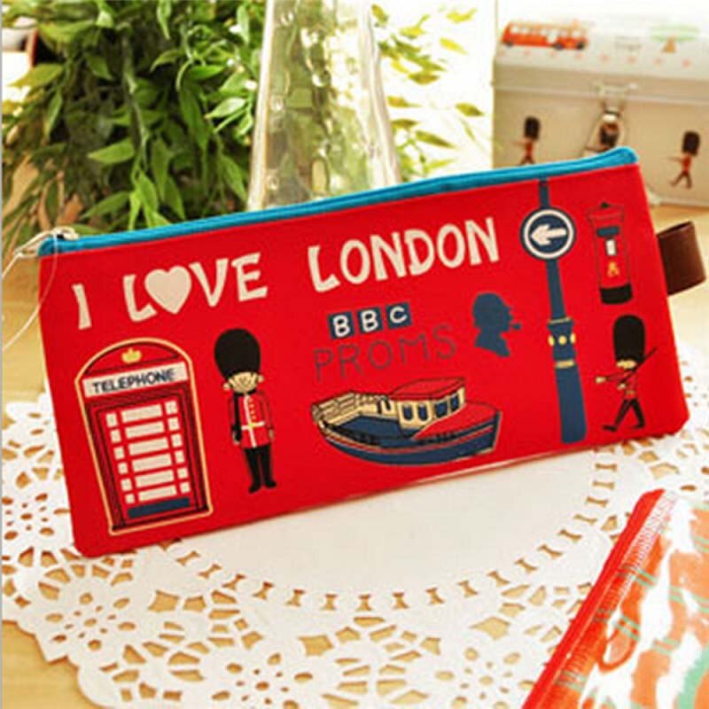 1 Pcs Kawaii LONDON Flamingo Canvas Pencil Cases S... – Grandado
