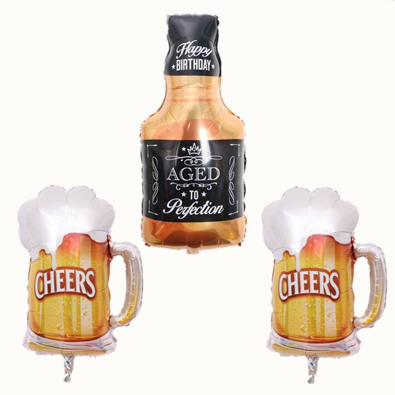 5 Pcs Foil Balloons Golden Beer Cups Balloons Birt... – Vicedeal