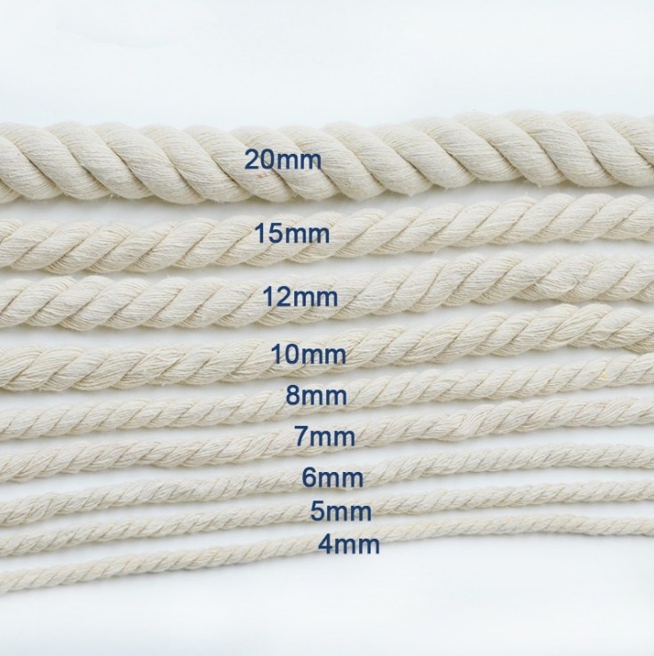 Beige Cotton Rope 5mm-20mm 100% Cotton Thick Cords... – Grandado