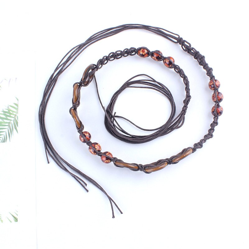 Vintage knitted braided weaving waist belts for wo... – Grandado