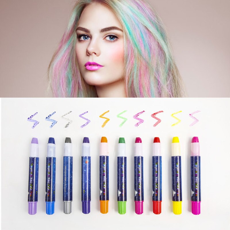10 Color Temporary Hair Chalk Pen Crayon Salon Was... – Vicedeal