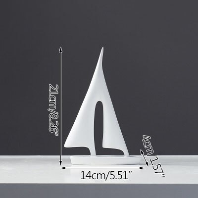 Strongwell Modern Sailing Boat Abstract Statue Whi... – Grandado