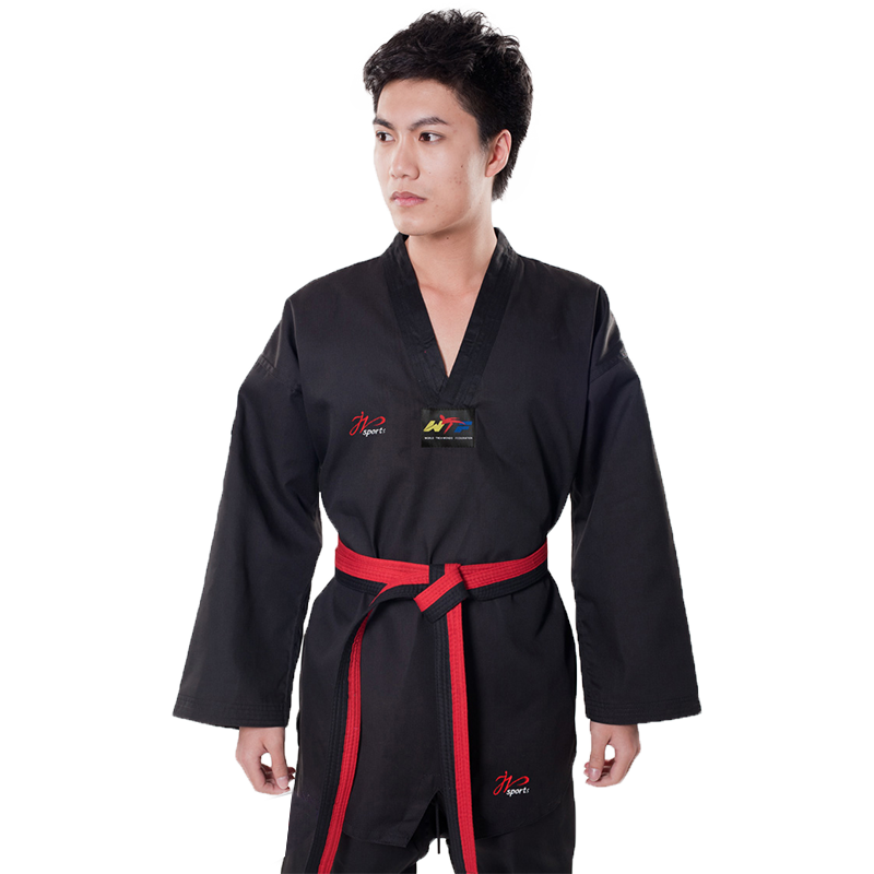 Black itf Taekwondo Uniform Karate Coat Pants Suit... – Grandado