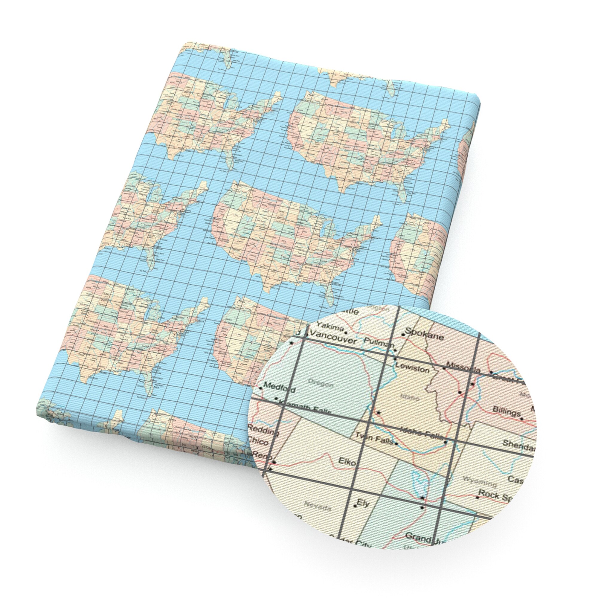 50*145cm Map Series Patchwork Printed Polyester Co... – Vicedeal