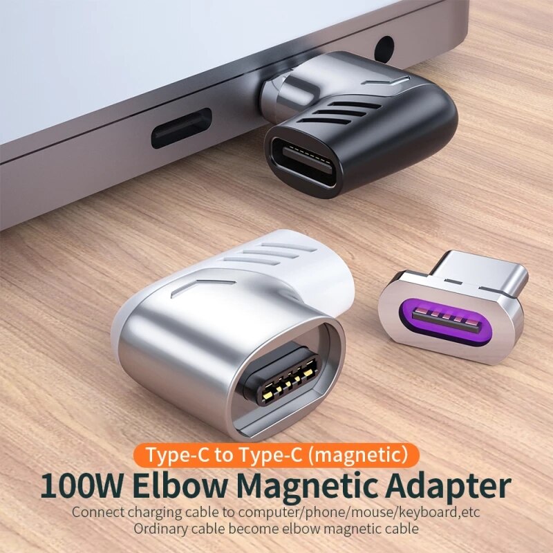 90 Degree Elbow Magnetic Cable Adapter USB Type C ... – Vicedeal