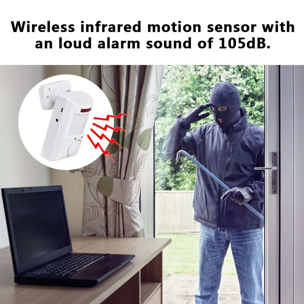 105dB Wireless Alarm System Infrared Motion Sensor... – Vicedeal