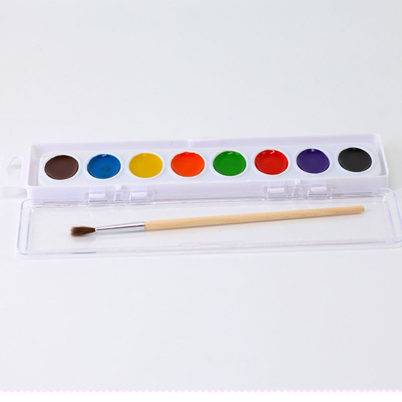 12 Colors Solid Watercolor Paints With Painting Br... – Grandado