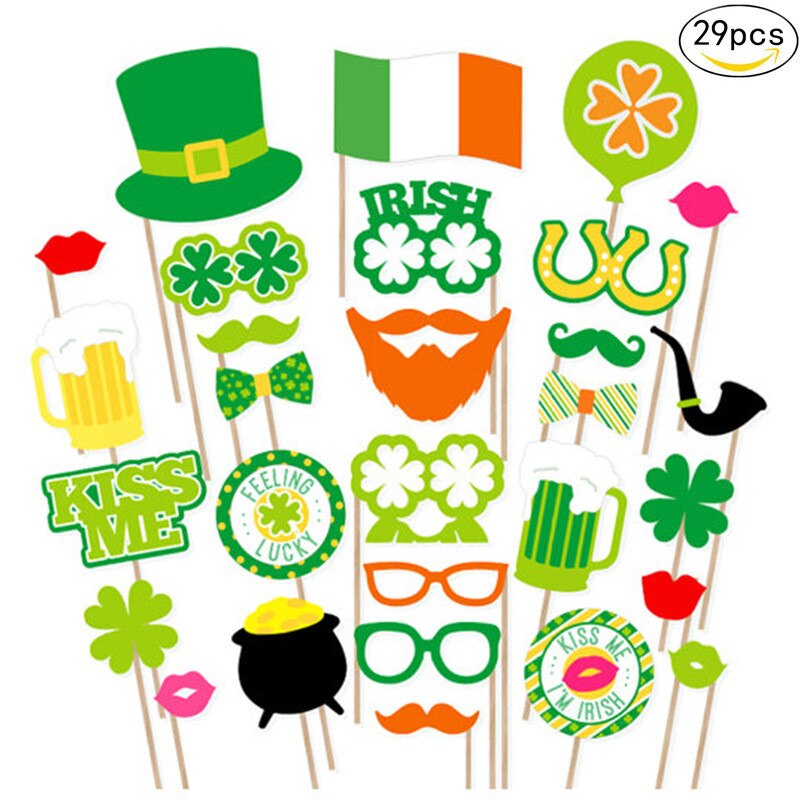 ZLJQ 29Pcs St. Patricks Day Photo Props Shamrock D... – Grandado