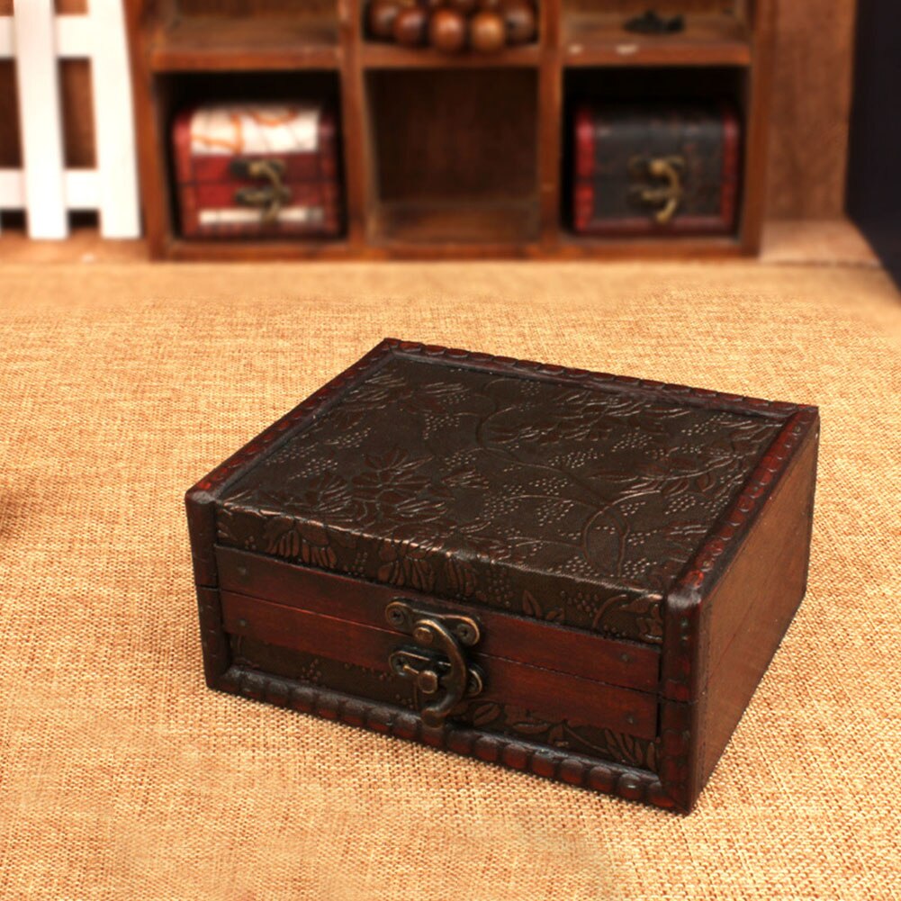 Card Storage Box Home Wood Vintage Decorative Desk... – Vicedeal
