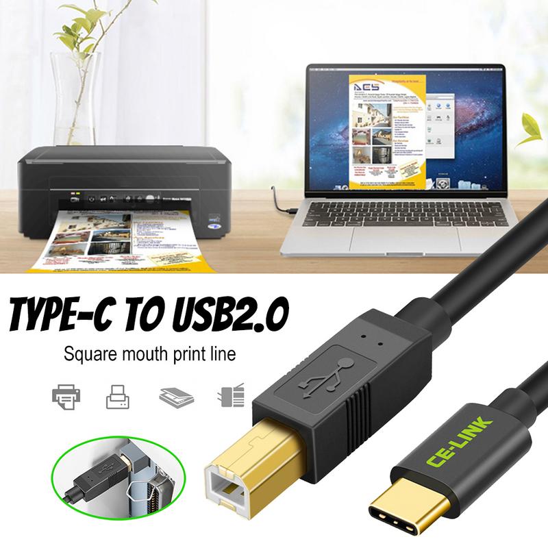 Type C Male Connector To USB 2.0 B Type Male Data ... – Grandado