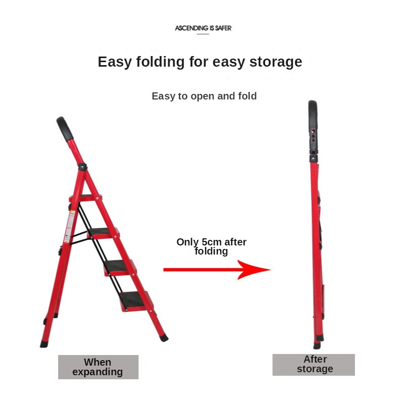 Household Steel Pipe Herringbone Ladder Thick Fold... – Grandado