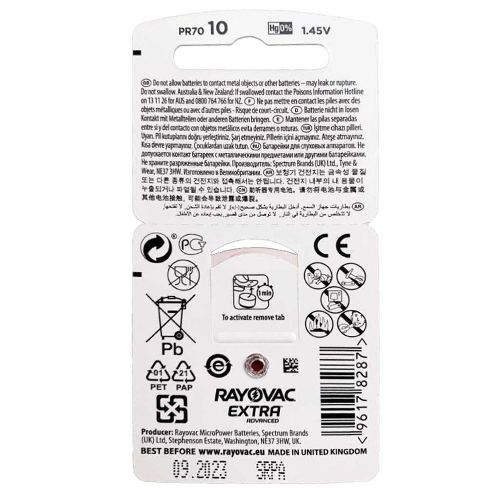 60 Pcs Zink Air Gehoorapparaat Batterij 10/A10/PR5... – Grandado