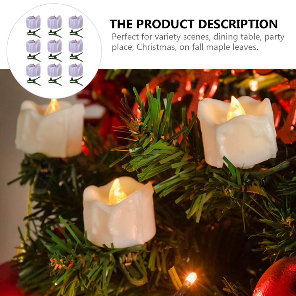 9pcs Christmas LED Candle Lights Clip Christmas Tr... – Grandado