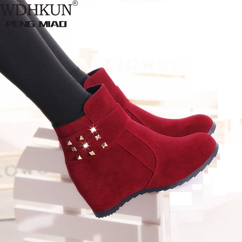 Dissimulé haut talon femmes bottes hiver neige bot... – Grandado