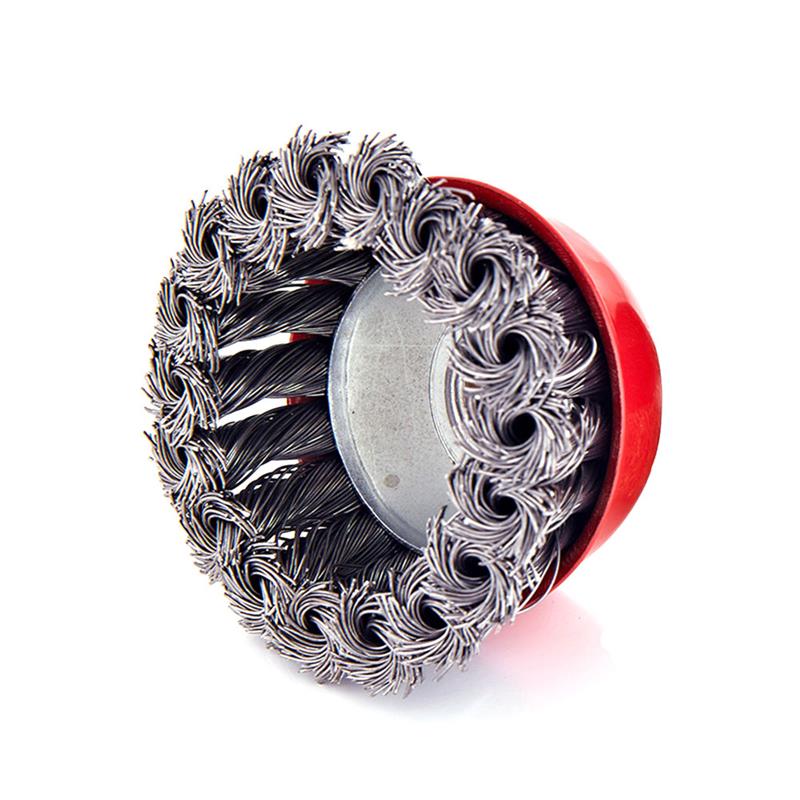 75mm Steel Wire Flat Cup Wheel Brush Set Rotating Knot Flat Cup Wire ...