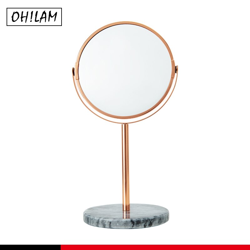 Luxury Marble Base Trays Mirror Round Gold Decorat... – Grandado