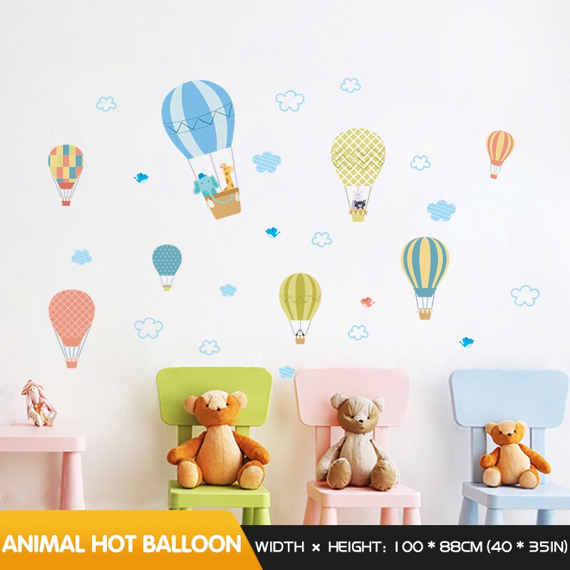Cartoon Muur Sticker Leuke Bunting Air Ballon Muur... – Grandado