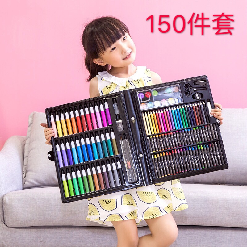 150-Piece Children's Drawing Pen Mobile Studio Box... – Grandado