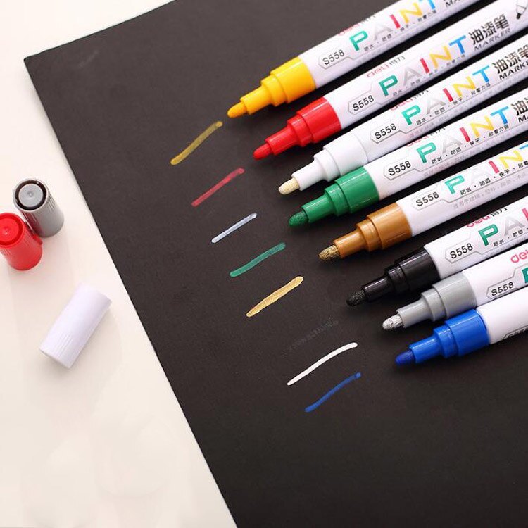 deli Oily markers Waterproof Car Tyre Tire Tread R... – Grandado