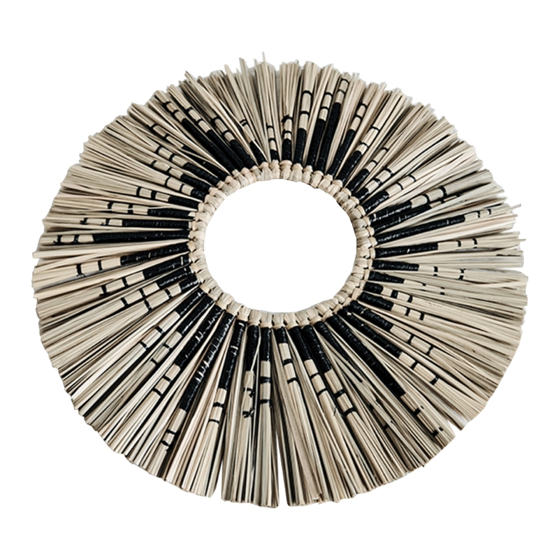 Round Natural Rattan Wall Mirror Wicker Wicker Fra... – Grandado