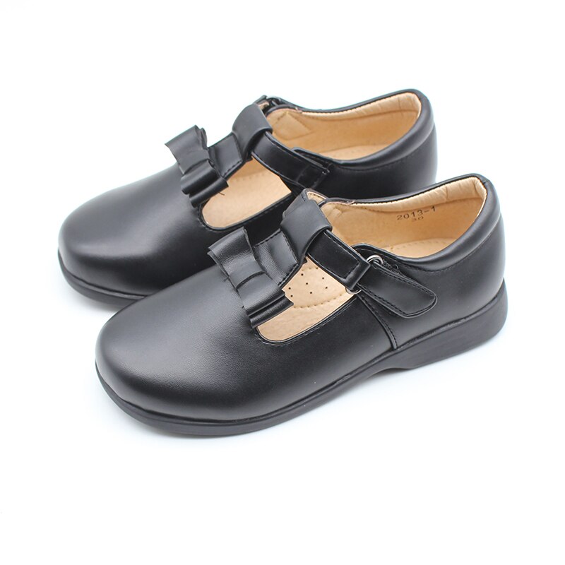 Girls Faux Leather Black School Shoes Kids Mary Ja... – Vicedeal