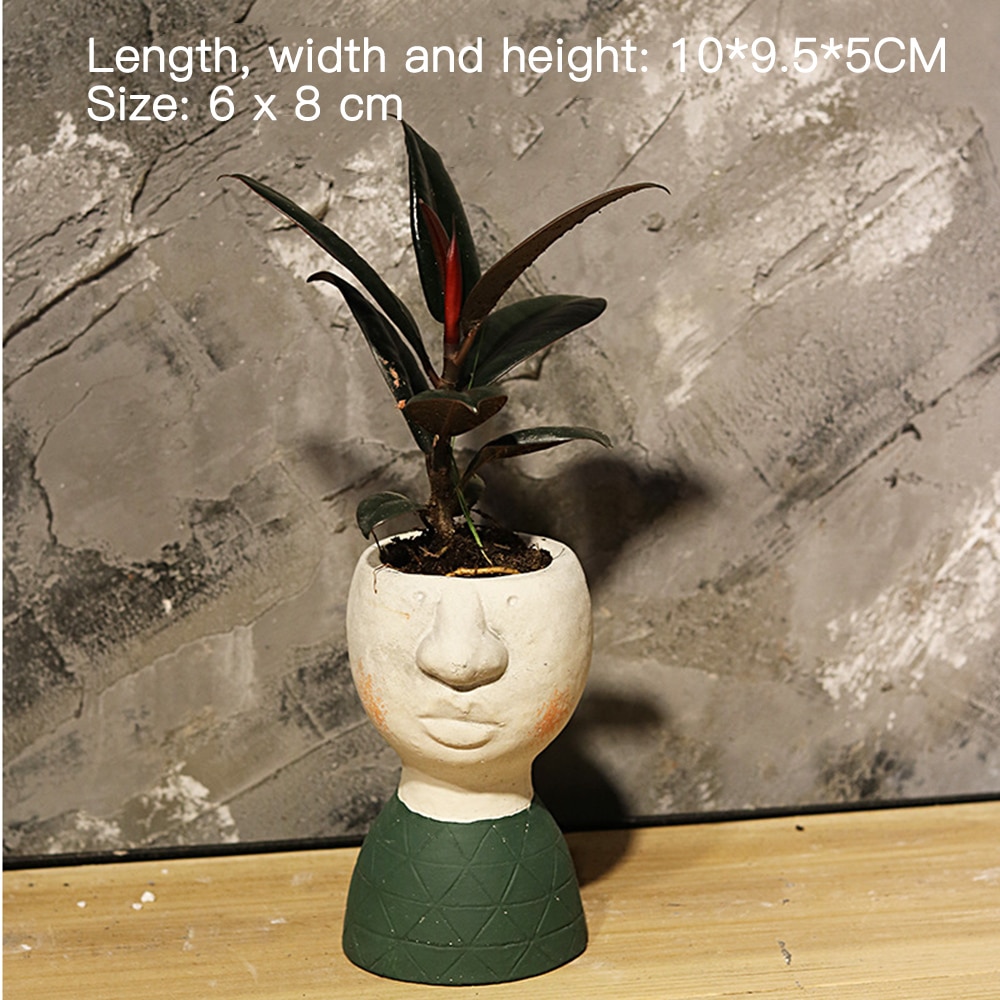 Vintage Art Flower Pot Portrait Sculpture Flower V... – Vicedeal
