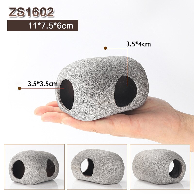 Stackable Rock Caves Fish Tank Landscaping Clay Po... – Grandado