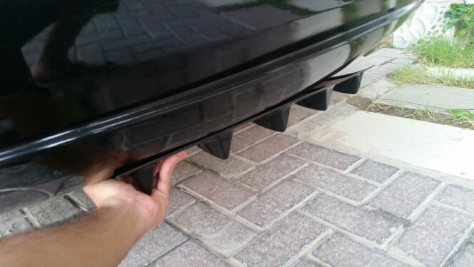 car Rear Bumper Lip Diffuser Fin ABS air shark for... – Grandado