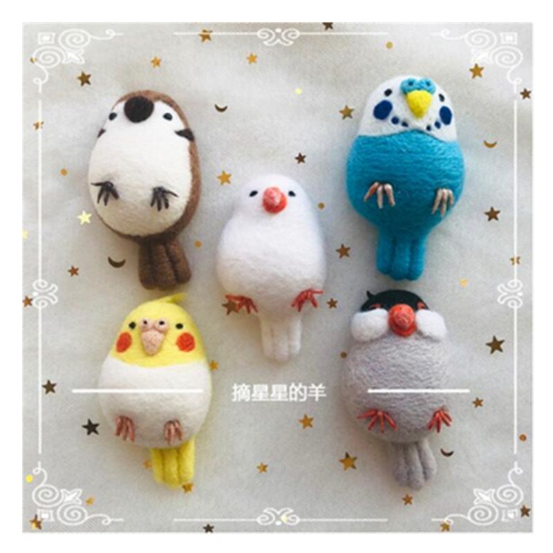 Sparrow parrot bird wool needlepoint kit wool felt... – Grandado