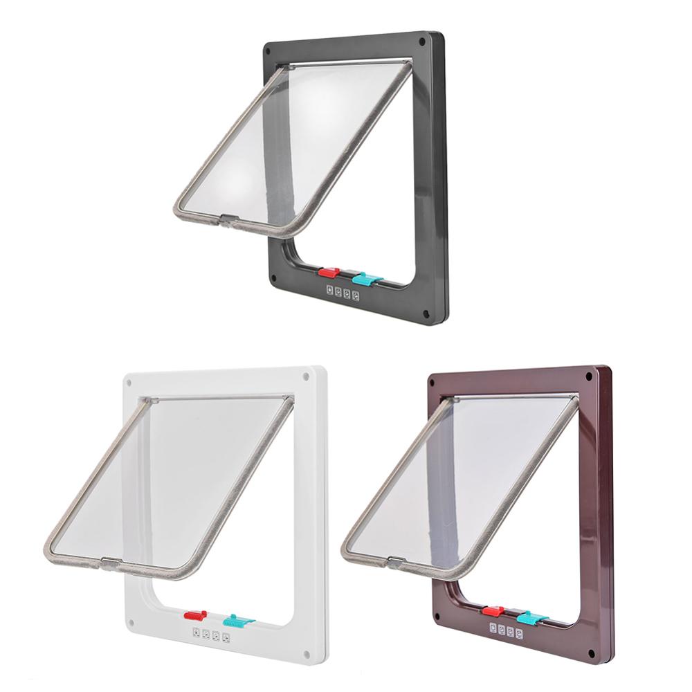 4 Way Pet Doors Lockable Dog Cat Security Flap Doo... – Grandado