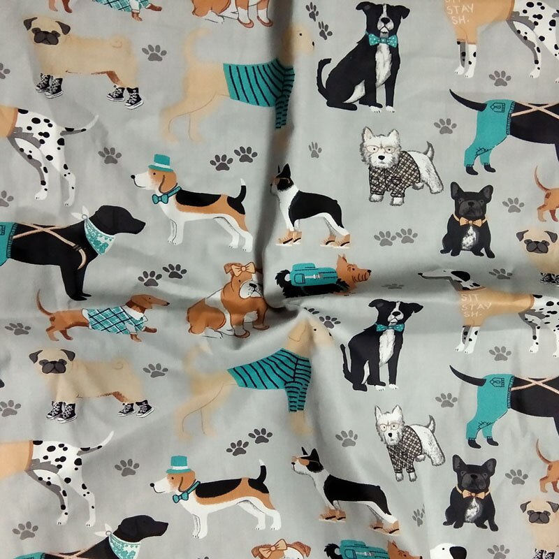 Cute Grey Cartoon Various Vivid Dogs Printed 100% ... – Grandado