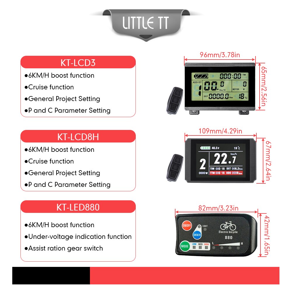 Kt Ebike Display LCD3 LCD8H LED880 Kuteng 24V/36V/... – Vicedeal