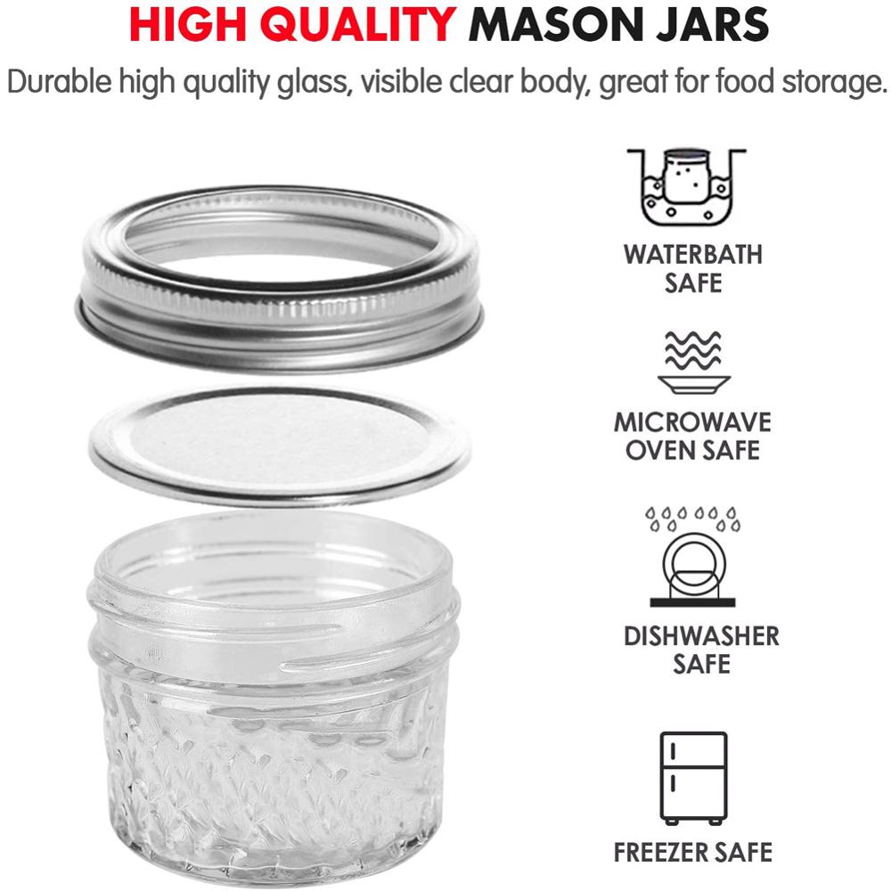 8 PACK Regular Mouth Mini Mason Jars with Lids and... – Grandado
