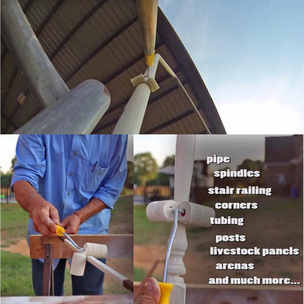 Roll All Dual Paint Roller Helps Paint Fencing Pol... – Vicedeal