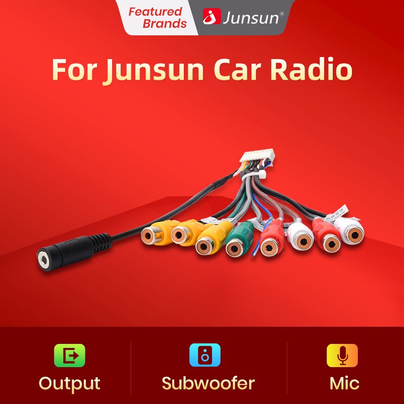 Junsun Car Stereo Radio RCA Output Wire Aux-in Ada... – Grandado
