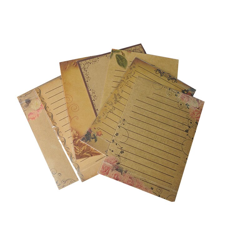 8sheets/ Set Kraft Letter Pad Paper Set Romantic E... – Vicedeal