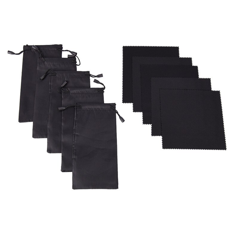 5Set Black Bag Pouch Spectacle Glass Cloth Fiber S... – Grandado