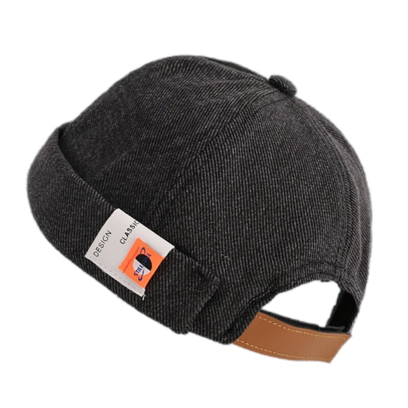 Retro Solid Color Beanie Docker Cap Rolled Cuff Br... – Vicedeal