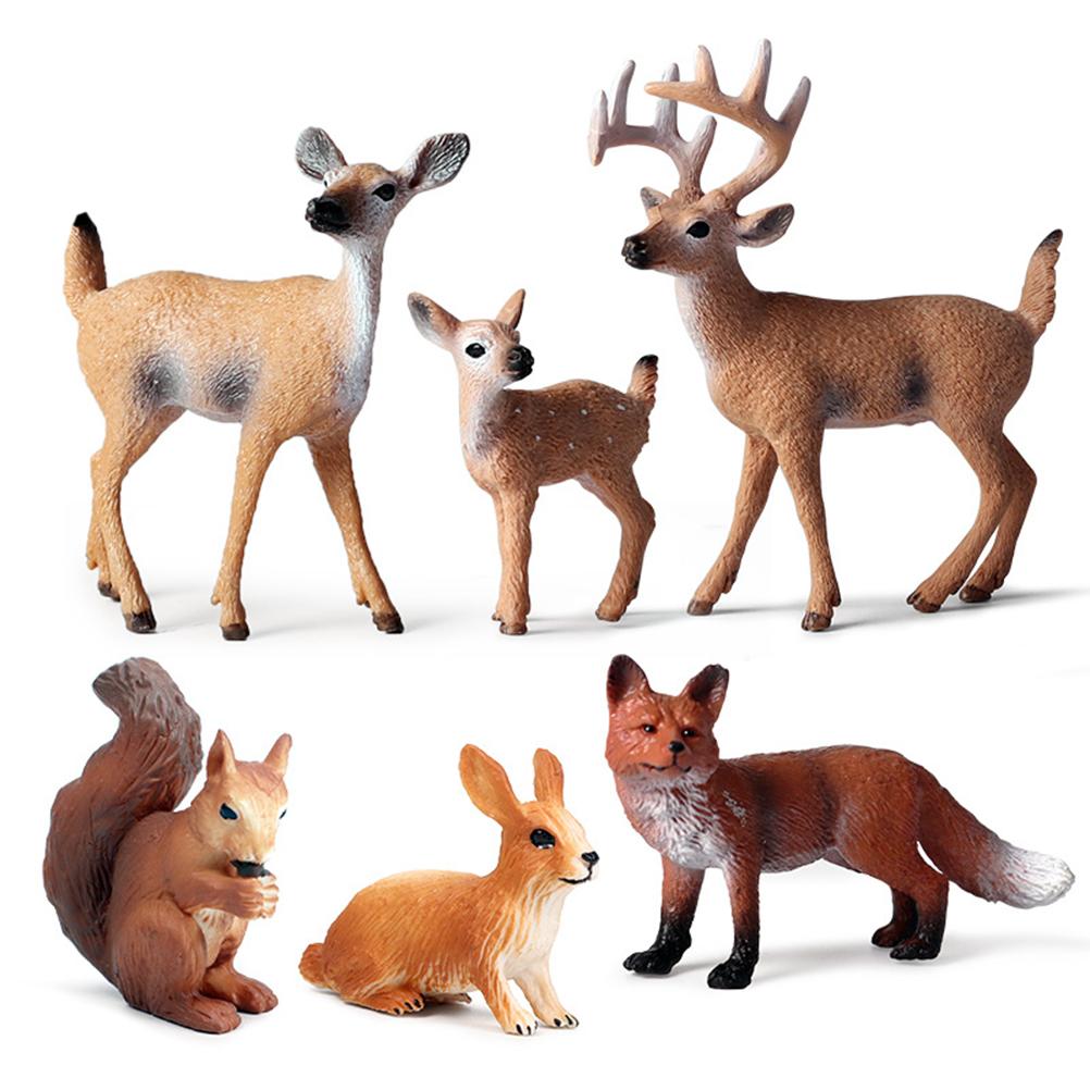 6pcs forest animal model simulation animal model t... – Vicedeal