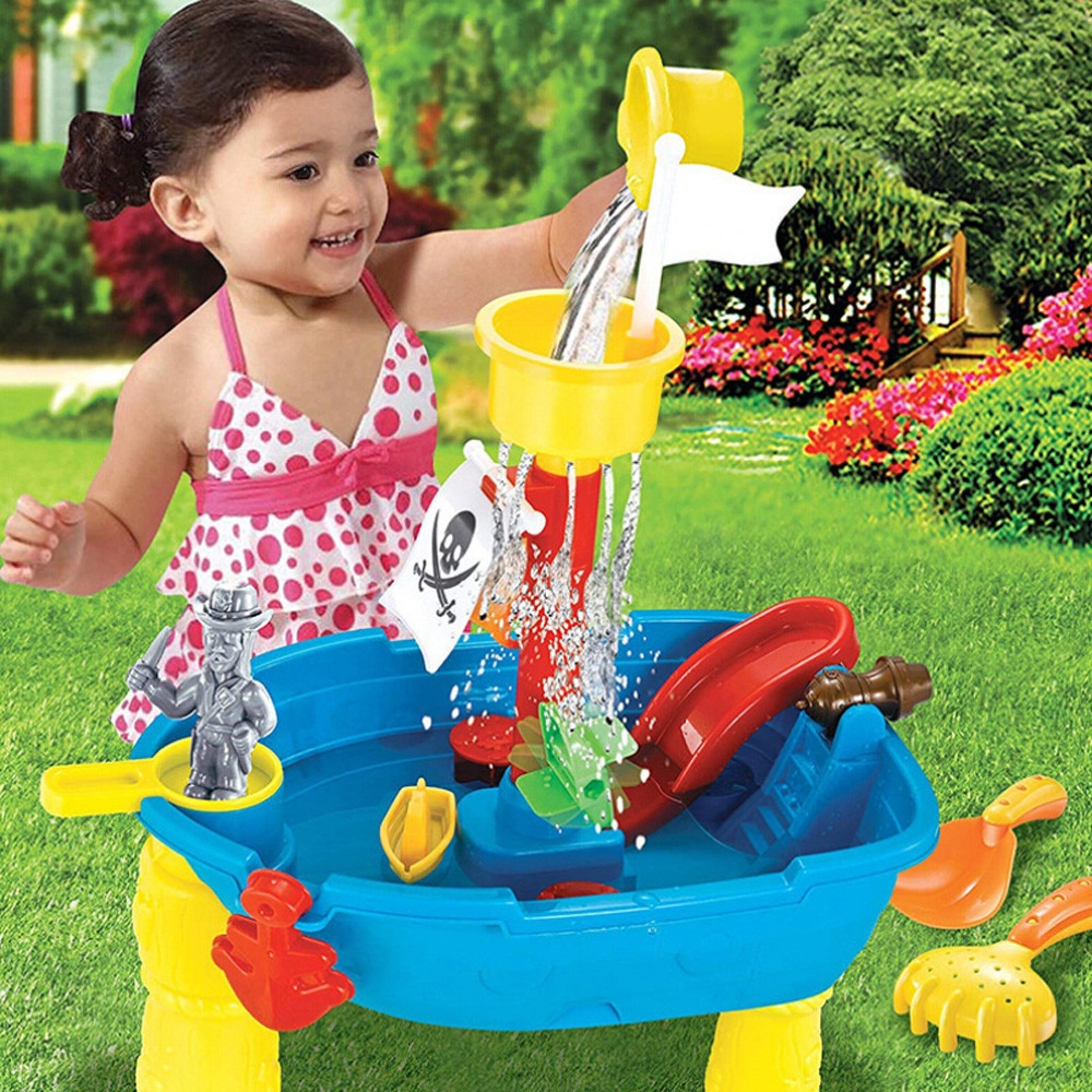 Sand & Water Table Outdoor Garden Sandbox Set Play... – Grandado