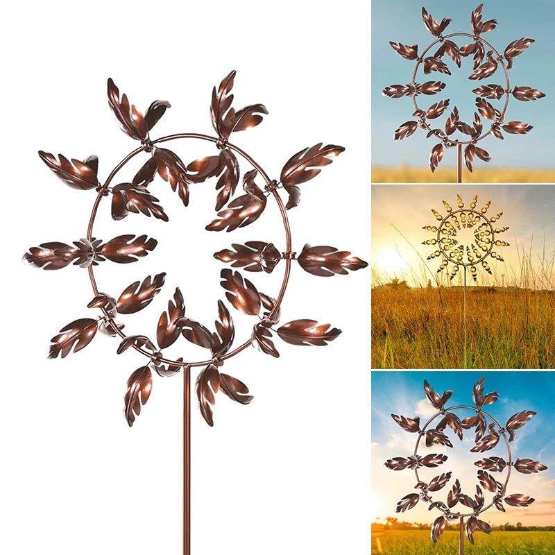 Metal Windmill Wind Chime Outdoor Metal Windmill N... – Grandado